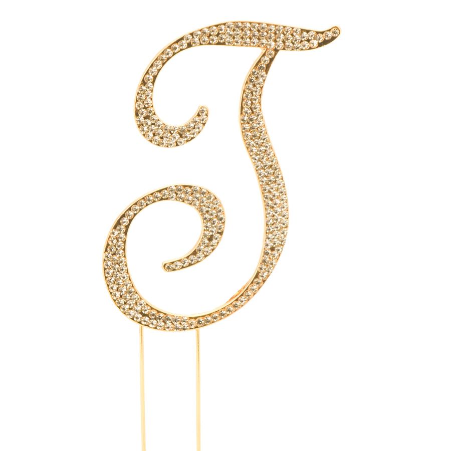 24 pieces Rhinestone Cake Topper - t - Gold - Baking Supplies - at ...
