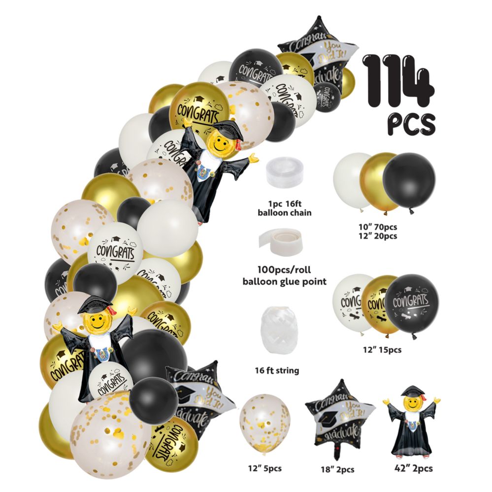 12 pieces Graduation Balloon Garland Set 16ft - Balloons & Balloon ...