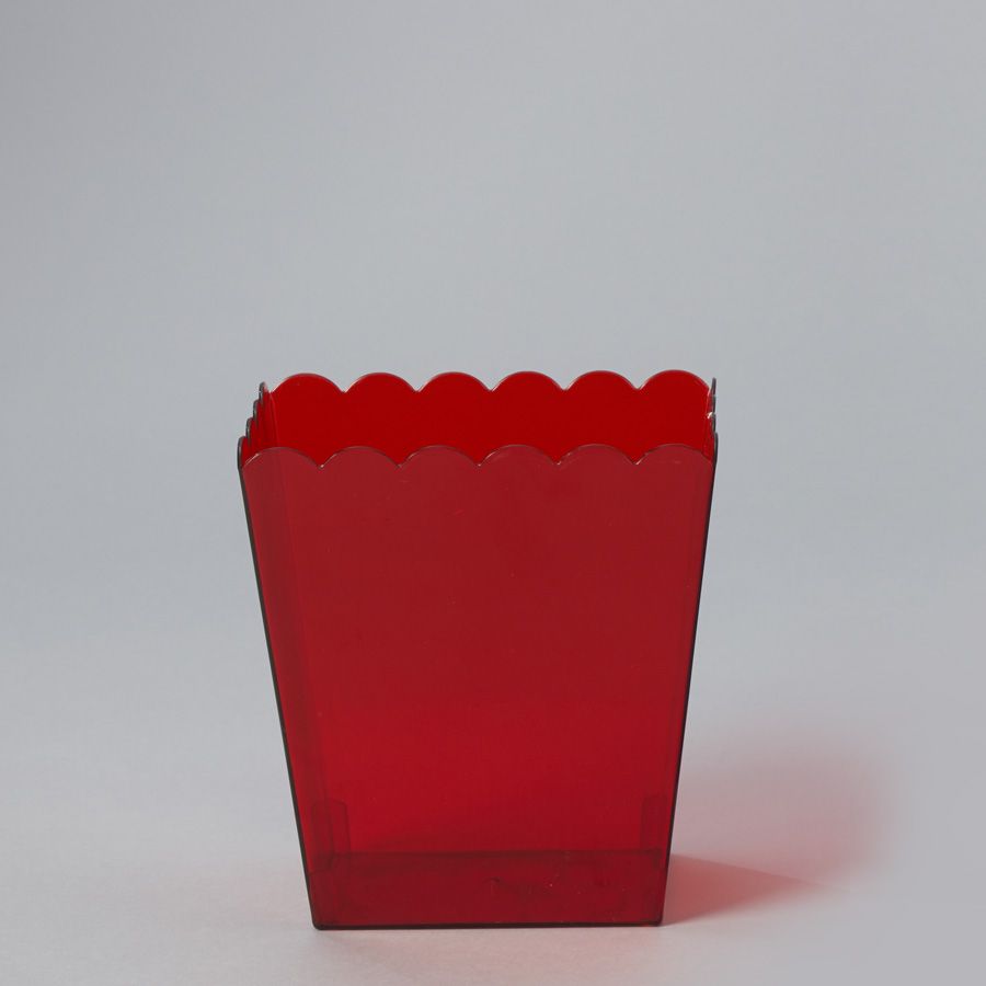 48 pieces Plastic Scalloped Container 6 inch - Red - Food Storage ...