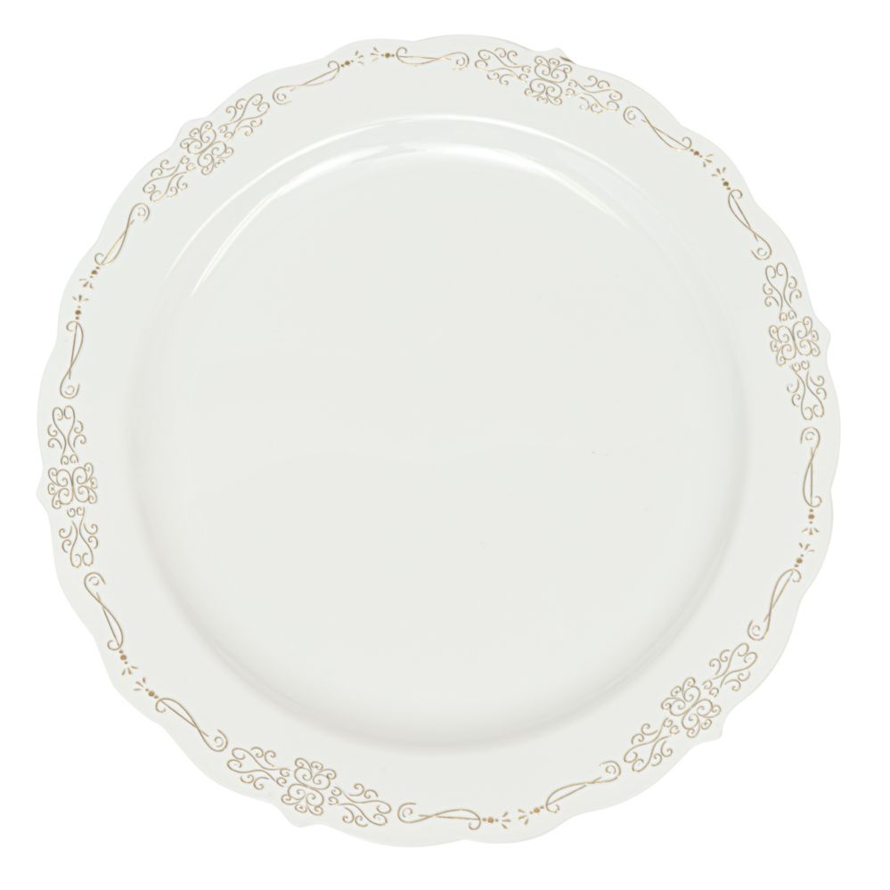 15 pieces Disposable Deluxe Plate With Gold Hot Stamping 10 inch ...