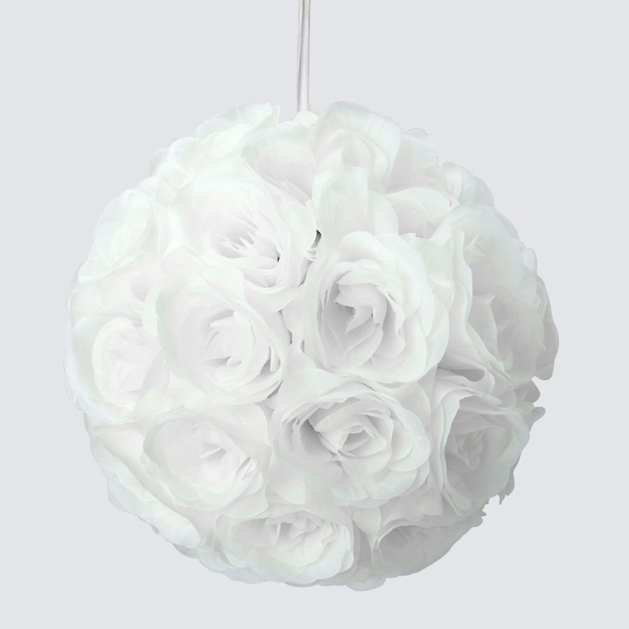 Wholesale Rose Pomander - 10in - White - Wholesale Sock Deals