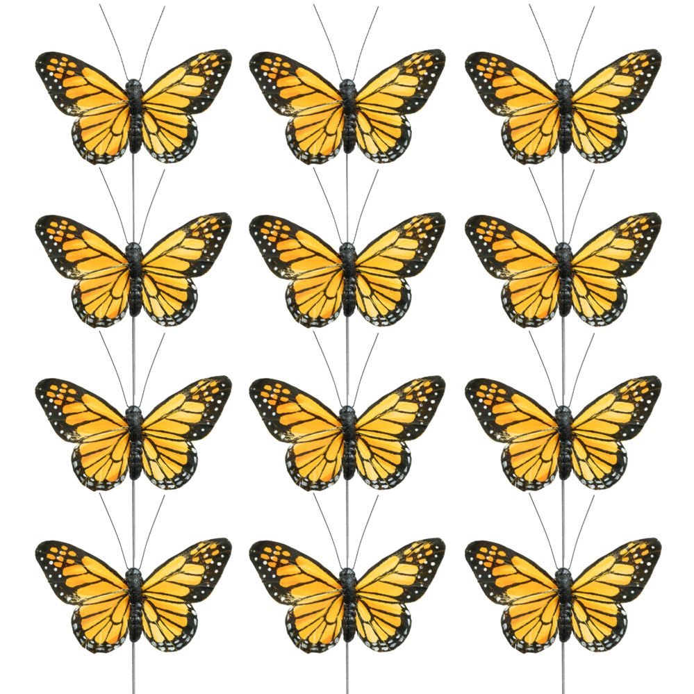 20 pieces Artificial Monarch Butterfly 3 inch 12pc/box - Hanging ...