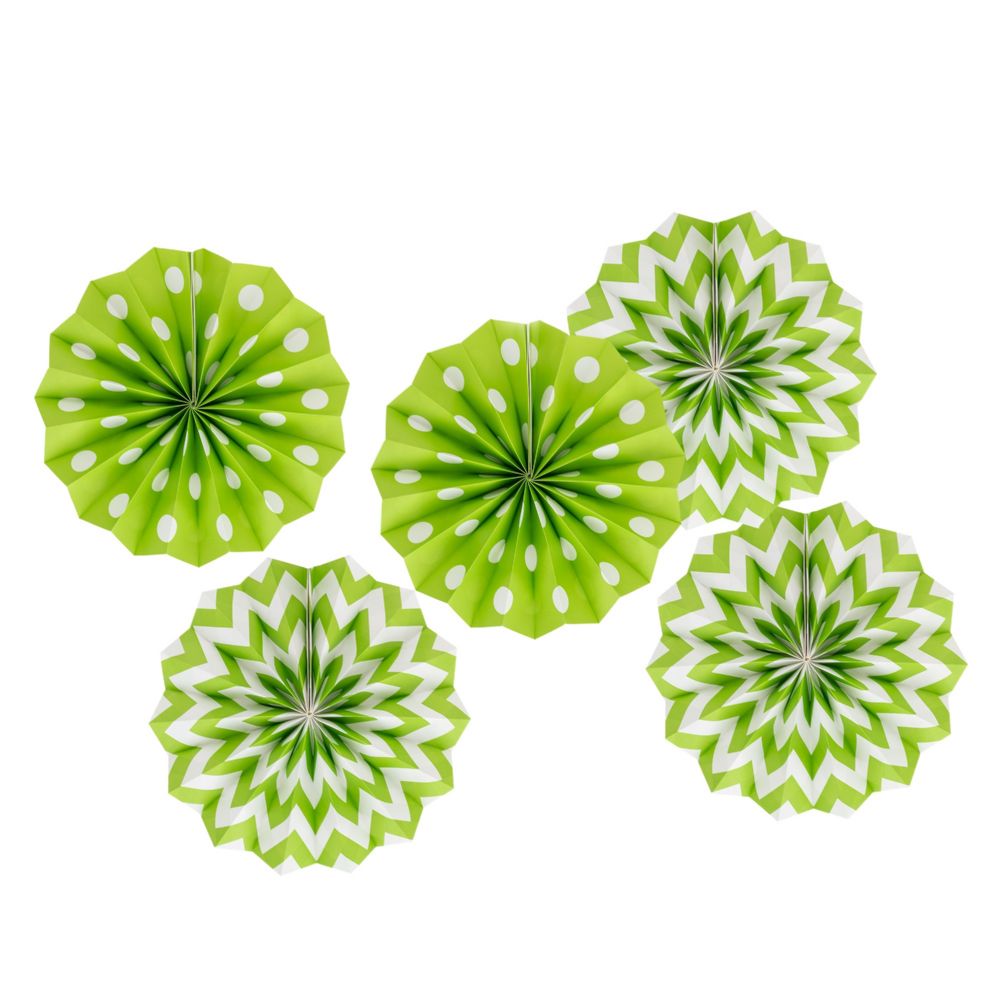 36 pieces Hanging Paper Fan 5pc - Apple Green - Hanging Decorations ...