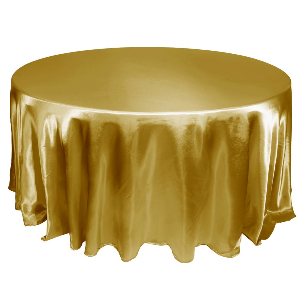 6 pieces Satin Table Cover 120 inch Round - Gold - Table Cloth - at ...