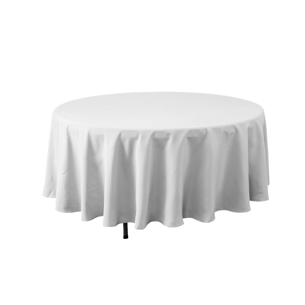 12 pieces Value Round Polyester Table Cover 90 inch - White - Table ...
