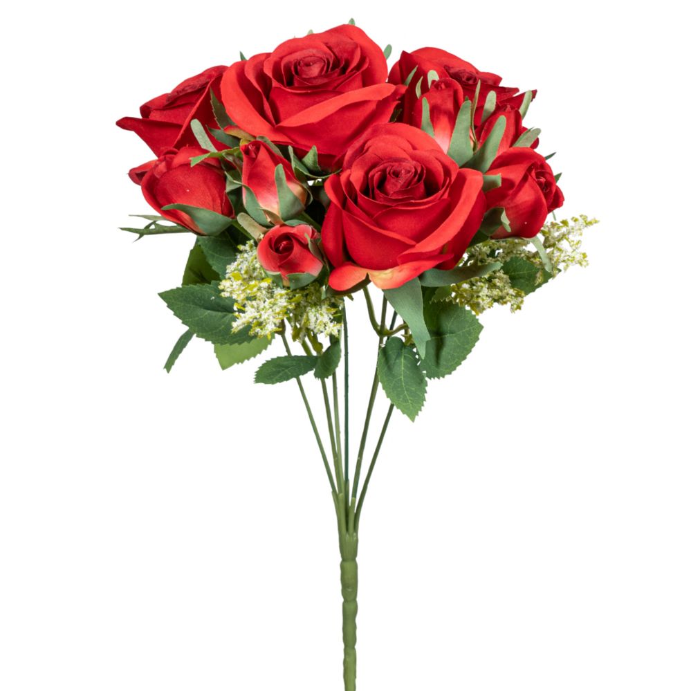 12 pieces Artificial Deluxe Rose Bouquet - Red - Store - at ...