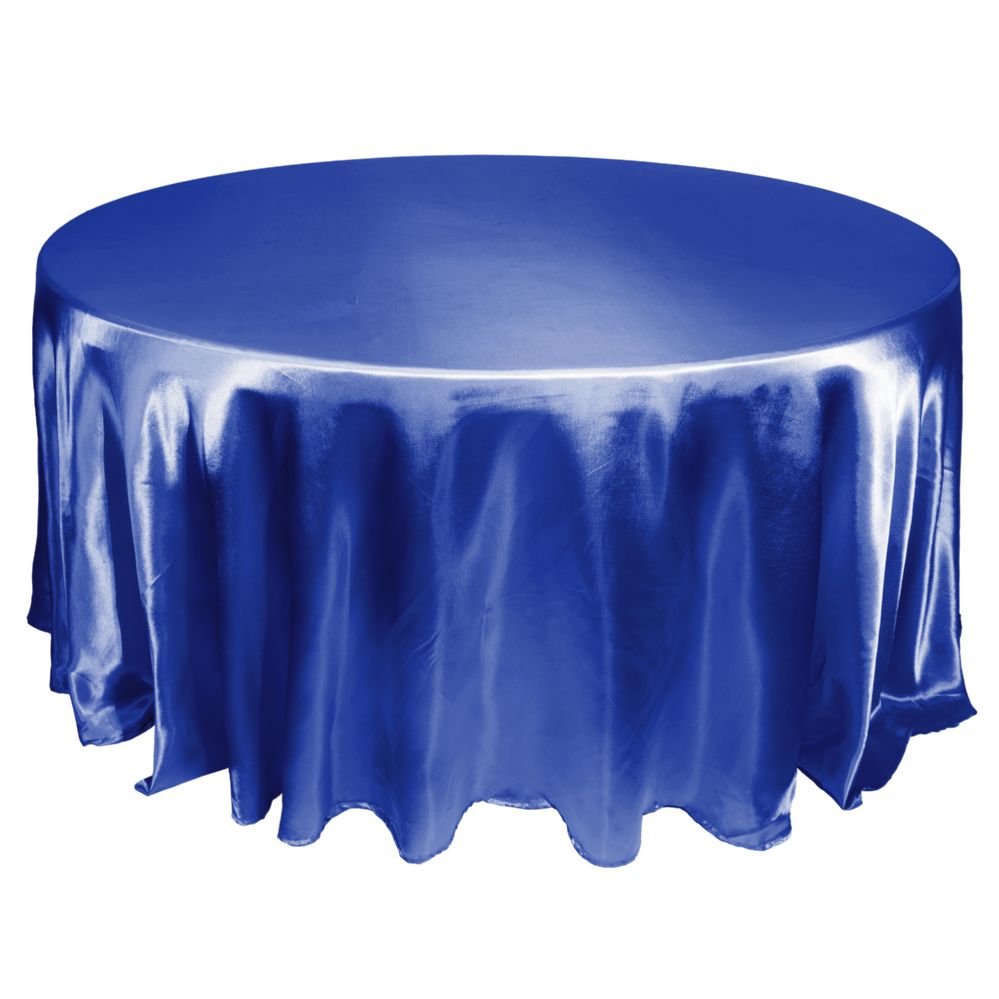 6 pieces Satin Table Cover 120 inches Round - Royal Blue - Table Cloth ...