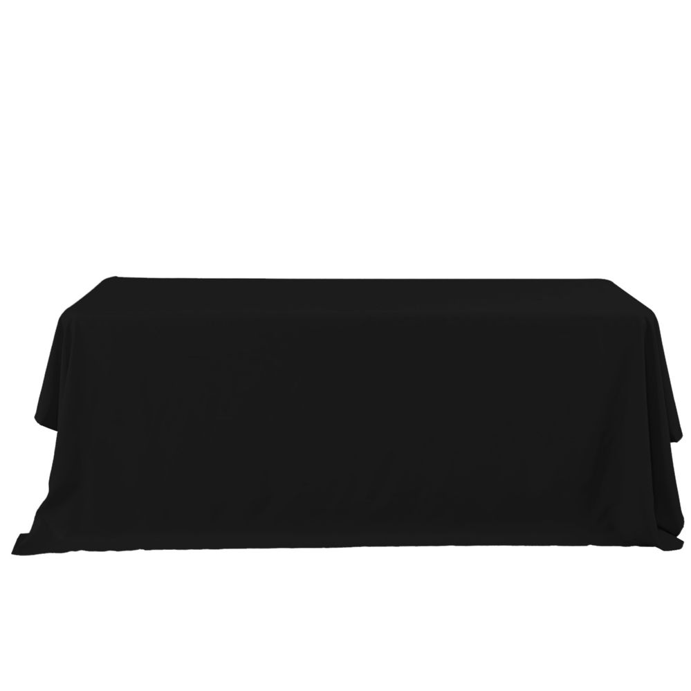 12 pieces Value Rectangle Polyester Table Cover 90 in X 132 in - Black ...
