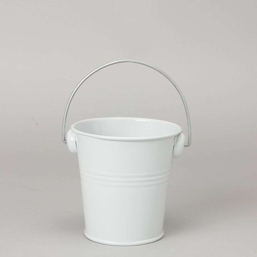 48 pieces Metal Pail Bucket White - Party Novelties - at ...