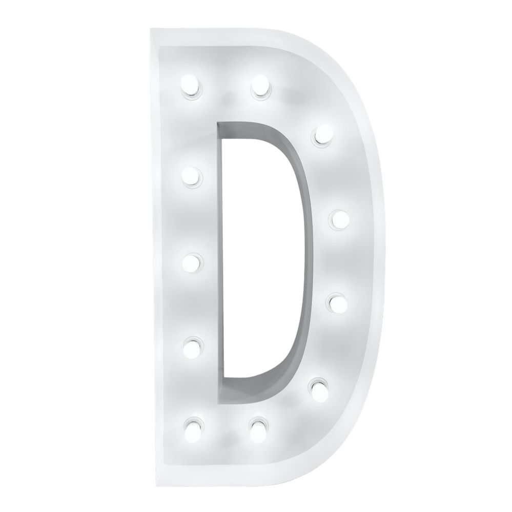 Wholesale Marquee Letter - D - 4ft - White - Wholesale Sock Deals