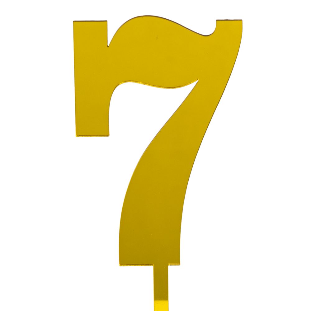 Wholesale Cake Topper - Number 7 - Gold - Wholesale Sock Deals