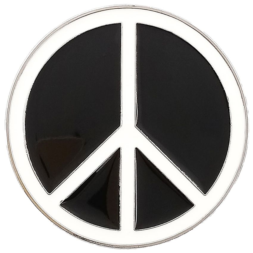 12 Wholesale Black & White Peace Sign Belt Buckle - WSD