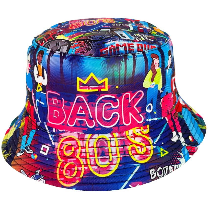 24 Wholesale Retro Colorful Printed Bucket Hats - Back To The 80s ...