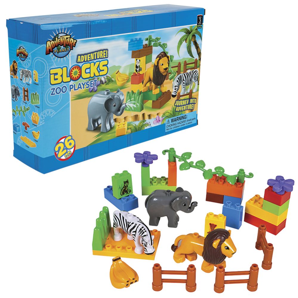 12 pieces 26 Pc Zoo Block Set - Educational Toys - at - alltimetrading.com
