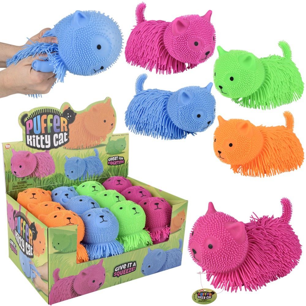 72 pieces 7 inch Shaggy Puffer Cat 12ct - Slime & Squishees - at ...