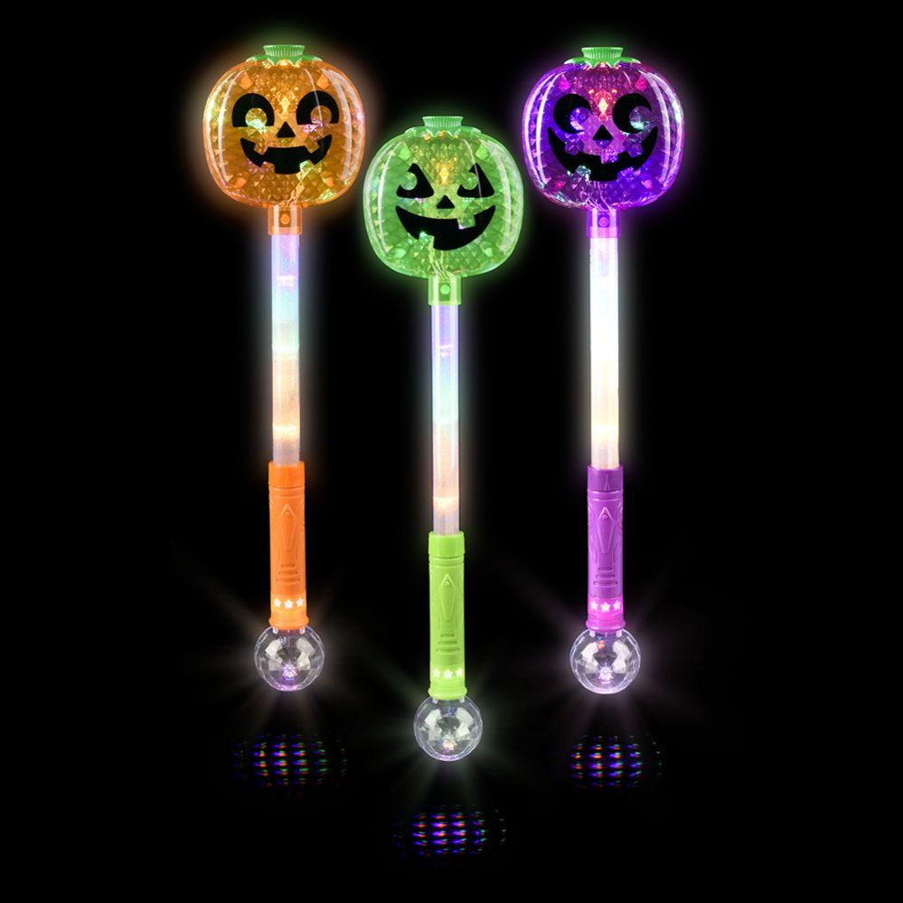 21 inch LighT-Up Jack O Lantern Magic Ball Wand Assortment - SB