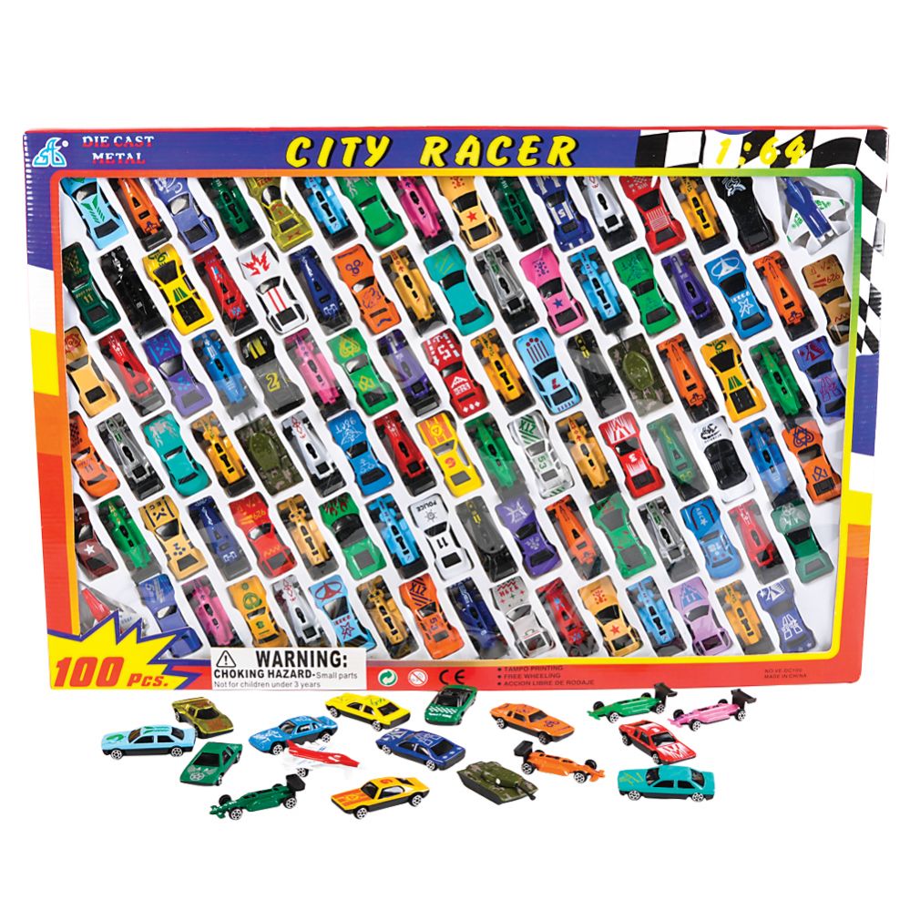 12 pieces 100 Pcs DiE-Cast Vehicle Set 1:64 Scale - Car, Planes, Trains ...