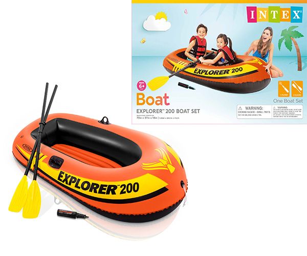 3 pieces Intex Boat Explorer 200 Person Raft Oars & Pump - Inflatables ...