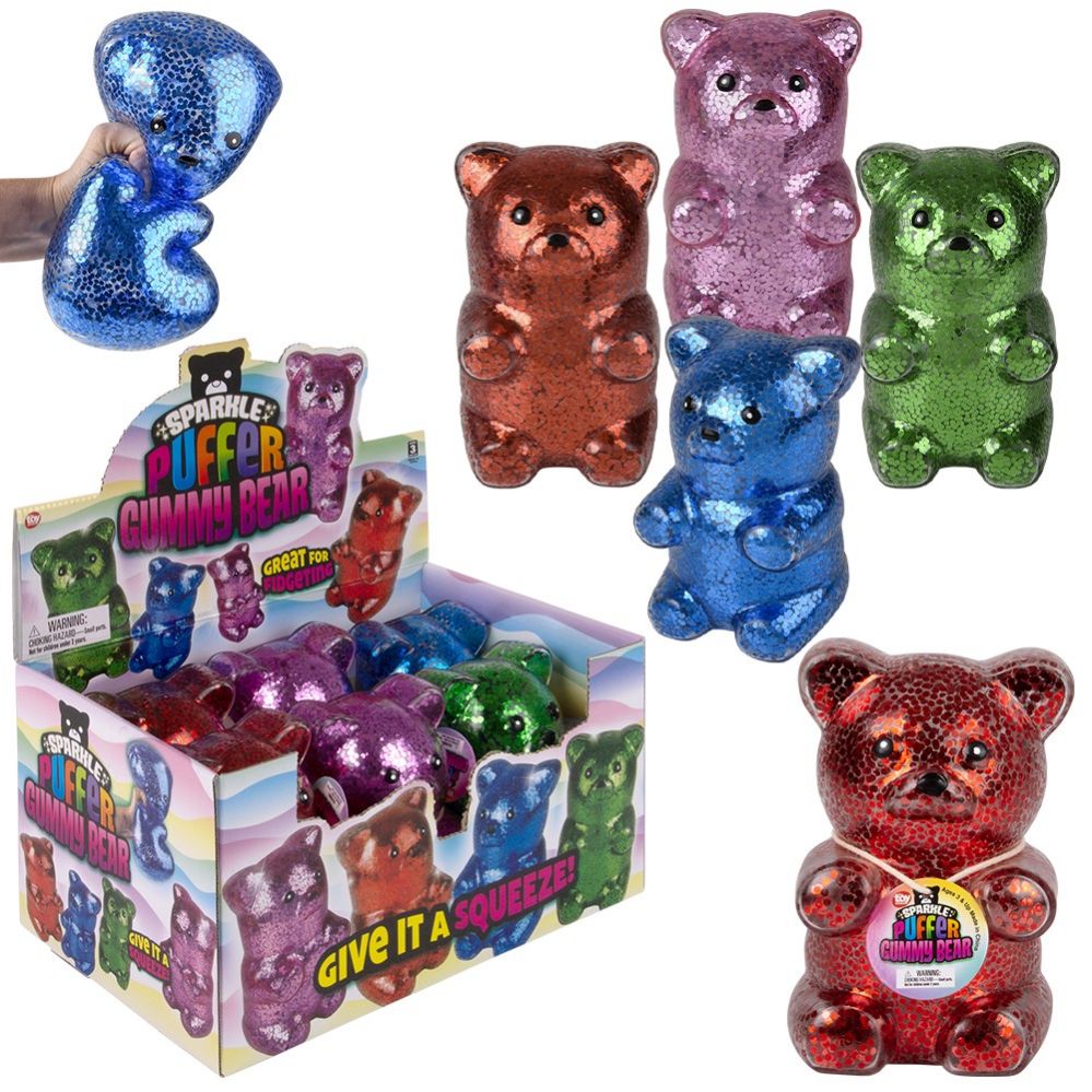 24 pieces 7 Inch Sparkle Puffer Gummy Bear 6ct - Slime & Squishees - at ...