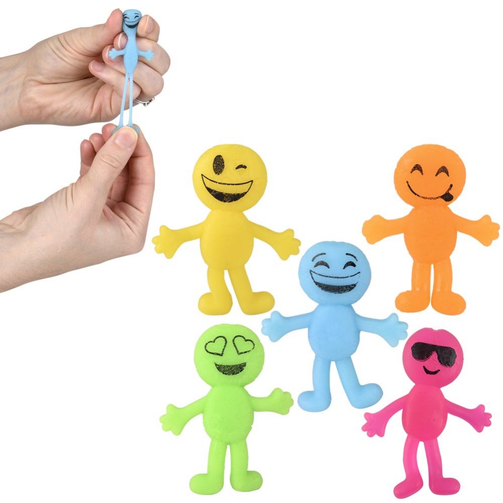 Bulk 1.75 Inch Stretch Emoticon Figures - Wholesale Sock Deals