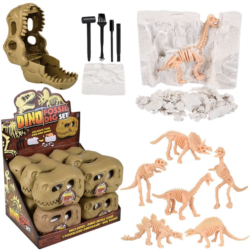 72 pieces 6 inch Dinosaur Fossil Dig Set 12ct - Animal & Reptiles - at ...