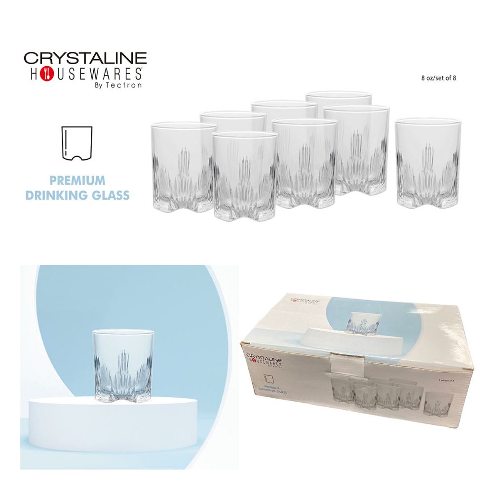 6 pieces 8 Oz Set Of 8 Premium Drinking Glass - Glassware - at ...