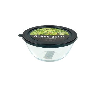 Bulk BH Glass Bowl with Black Lid 17oz - Wholesale Sock Deals