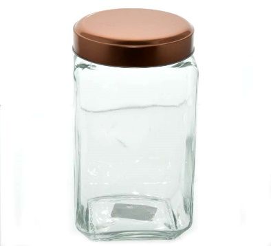 Bh Glass Canister W-Lid Brown 2100ml - SB