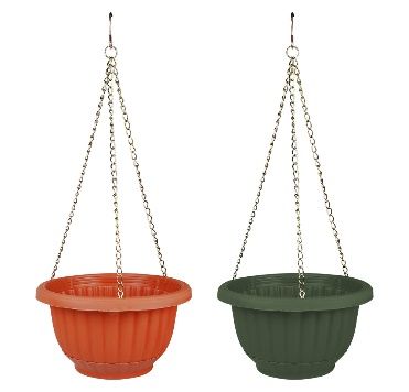 24 pieces Bh Pp Hanging Pot W. Chain 2 Asst 7.5in - Garden Planters and ...