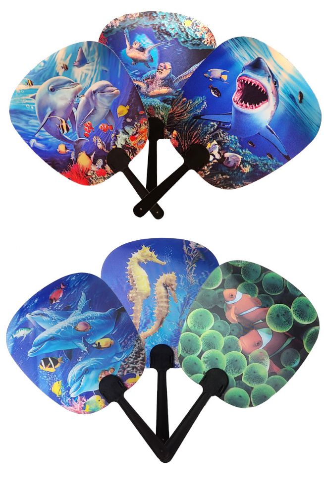 Bulk Sealife Lenticular Fan 6 Asst. Styles - Wholesale Sock Deals
