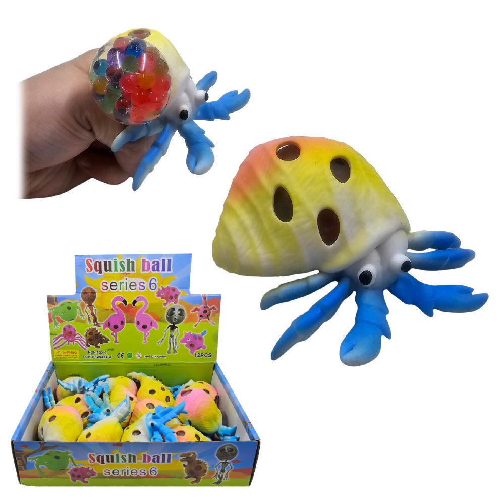 12 pieces 4 inch Squeeze Hermit Crab W/gel Beads - Slime & Squishees ...