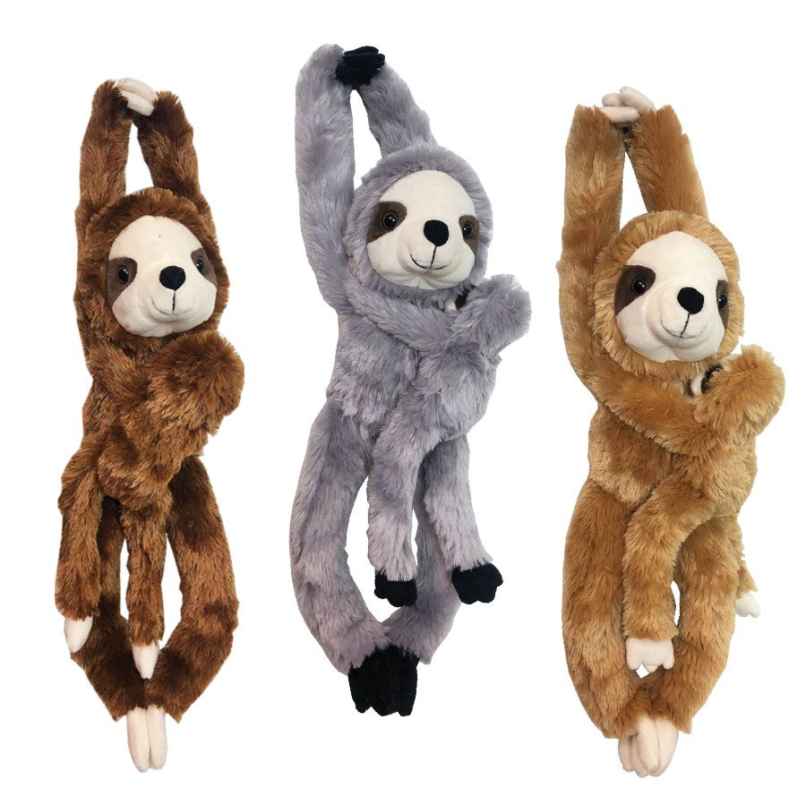 24 pieces 24 inch HanG-A-Boo Sloth W/baby - 3 Asst. Colors - Animal ...