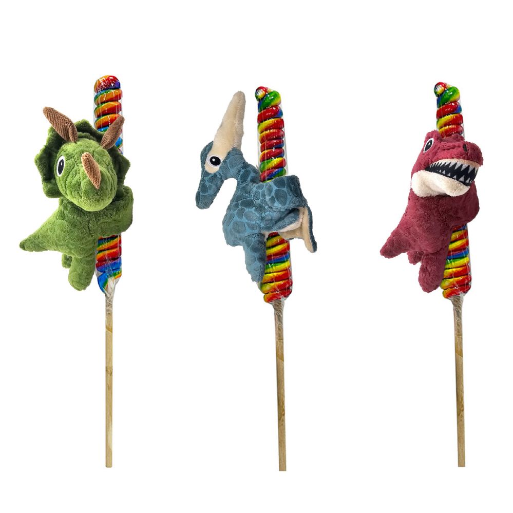 24 pieces Plush Dinosaur Slap Bracelet W/rainbow Twister Pop - Plush ...