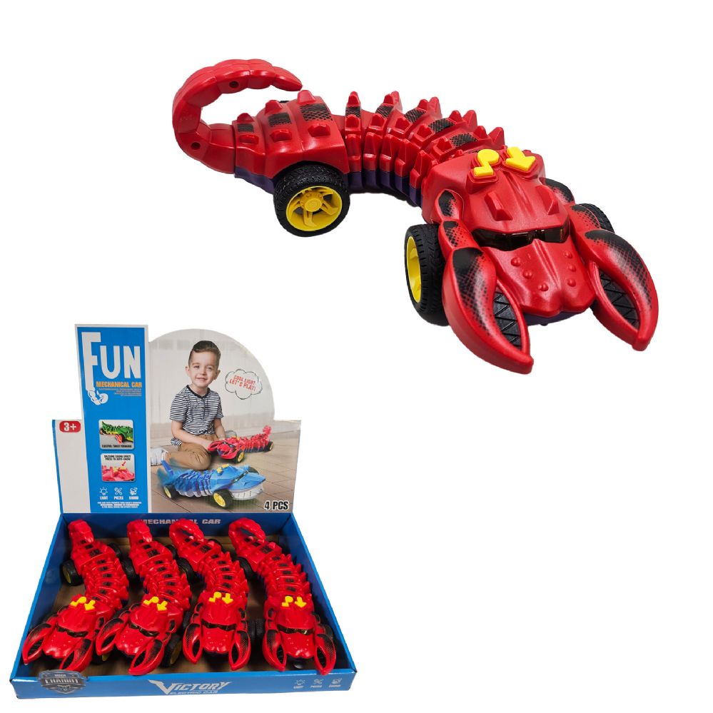 8 pieces 12.5 inch PusH-Start Winding Scorpion Vehicle W/light & Sound ...