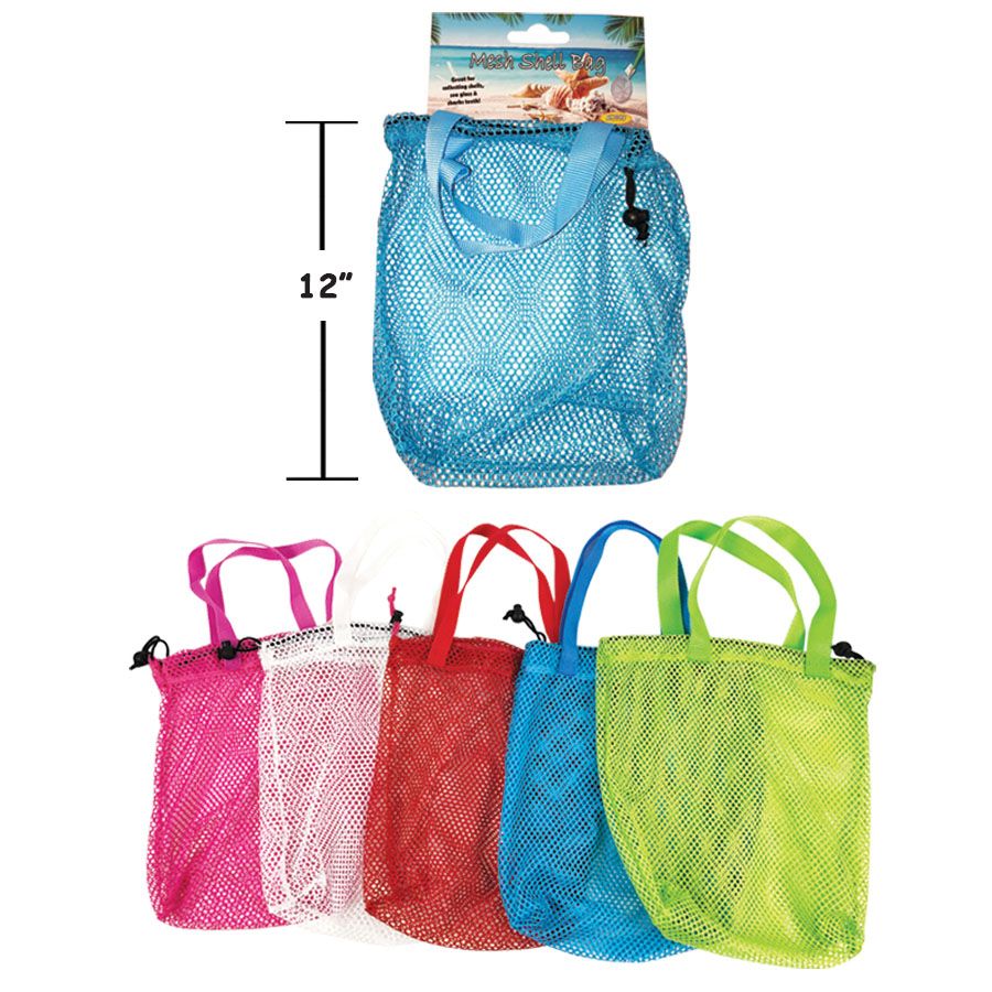 24 pieces 12 inch Mesh Shell Bag - Beach Toys - at - alltimetrading.com