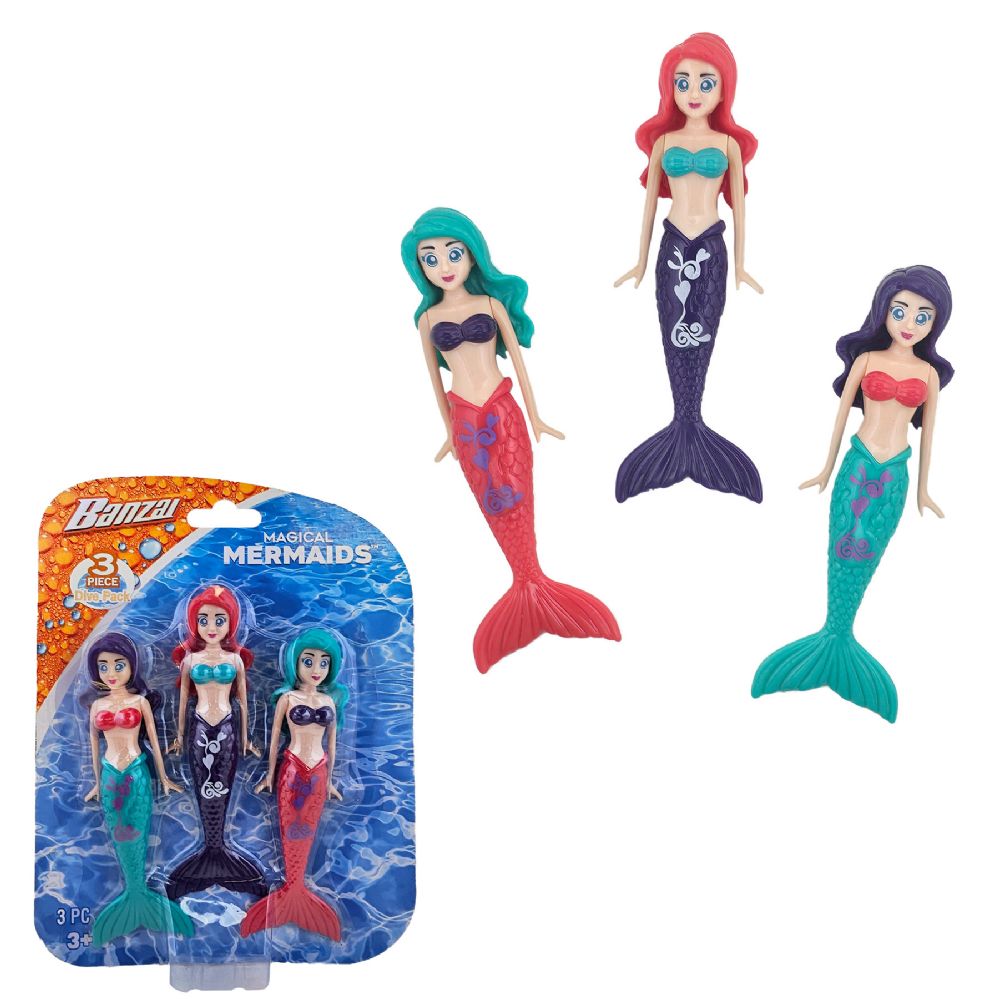 Bulk 3 Pc Magical Mermaid Dive Toys - Wholesale Sock Deals