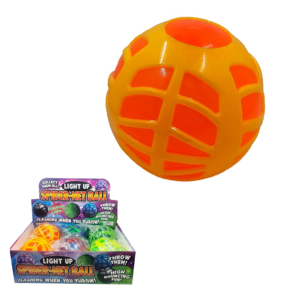 12 pieces Light Up Spider Net Ball - Asst. Colors - Balls - at ...