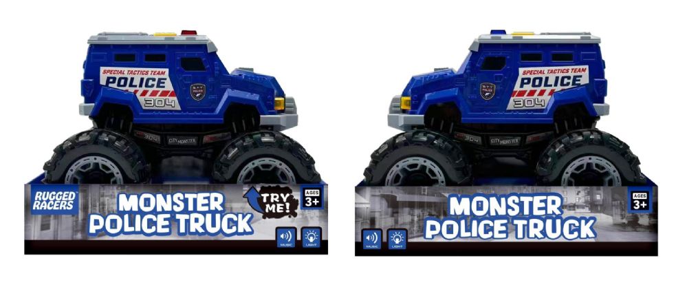 6 pieces Monster Police Truck In Tray Box - Car, Planes, Trains & Bikes ...