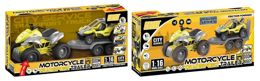 12 pieces 1:16 Atv Trailer Car Carrier With Doom Buggy - Car, Planes ...