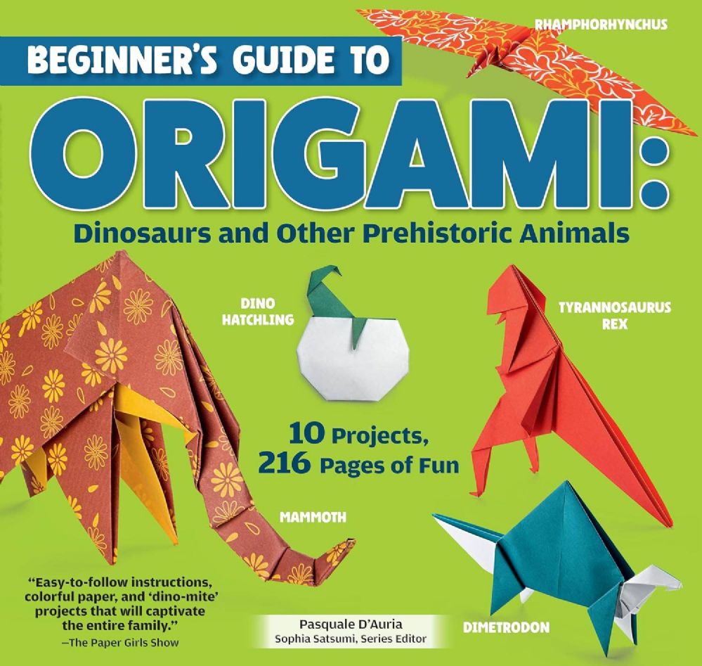 12 pieces Beginner's Guide To Origami: Dinosaurs & Prehistoric Animals ...