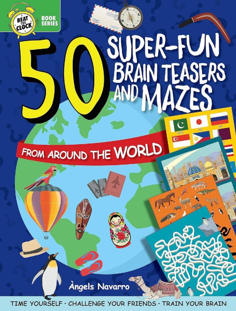 12 pieces 50 SupeR-Fun Brain Teasers And Mazes From Around The World ...