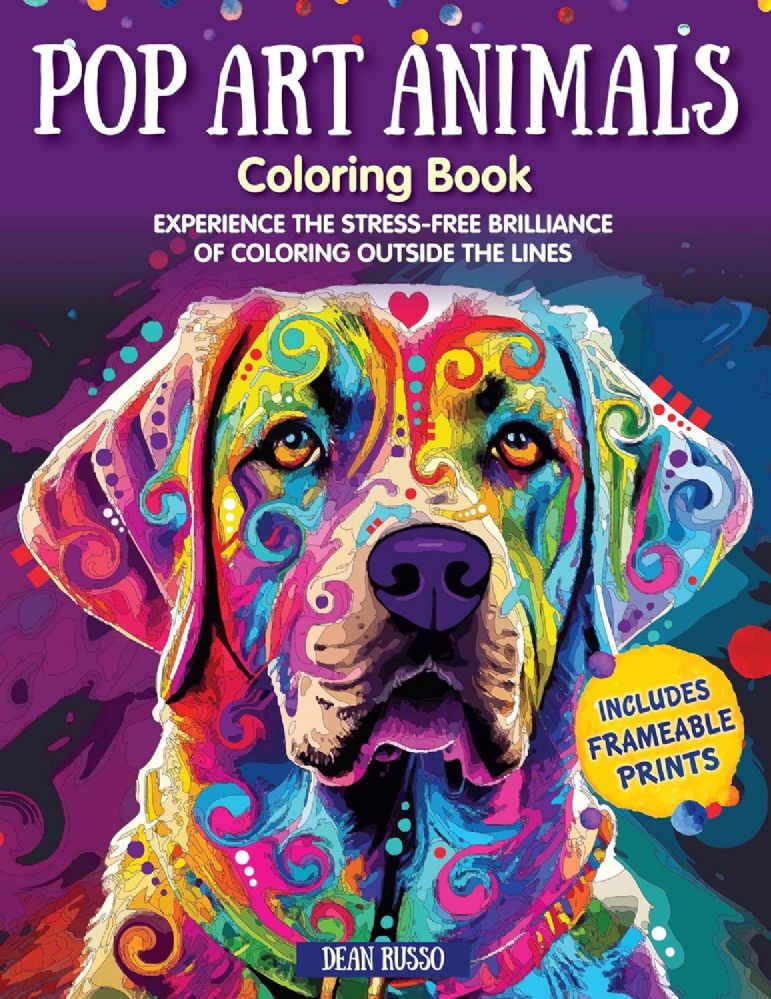 12 pieces Pop Art Animals Coloring Book - Vibrant Designs To Color ...