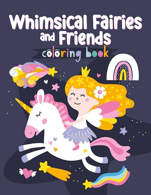 12 pieces Whimsical Fairies And Friends Coloring Book - Coloring ...