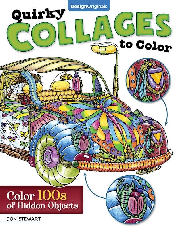 12 pieces Quirky Collages To Color - Coloring & Activity Books - at ...