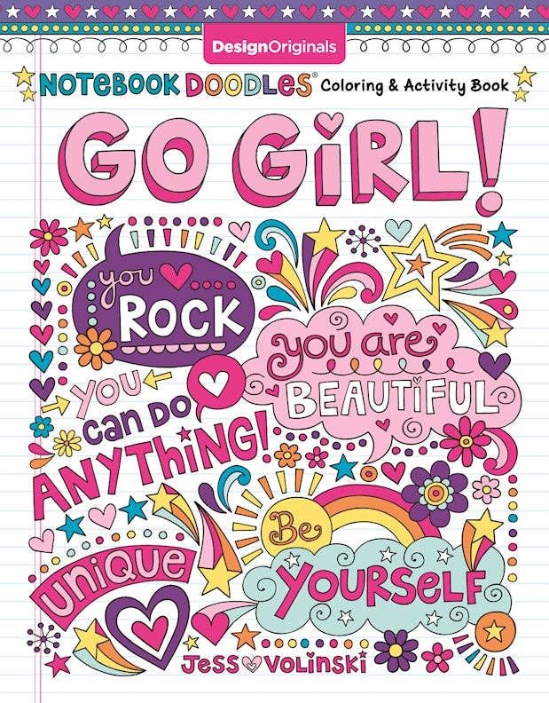 12 pieces Notebook Doodles Go Girl! - Coloring For Tweens - Coloring & Activity Books - at ...