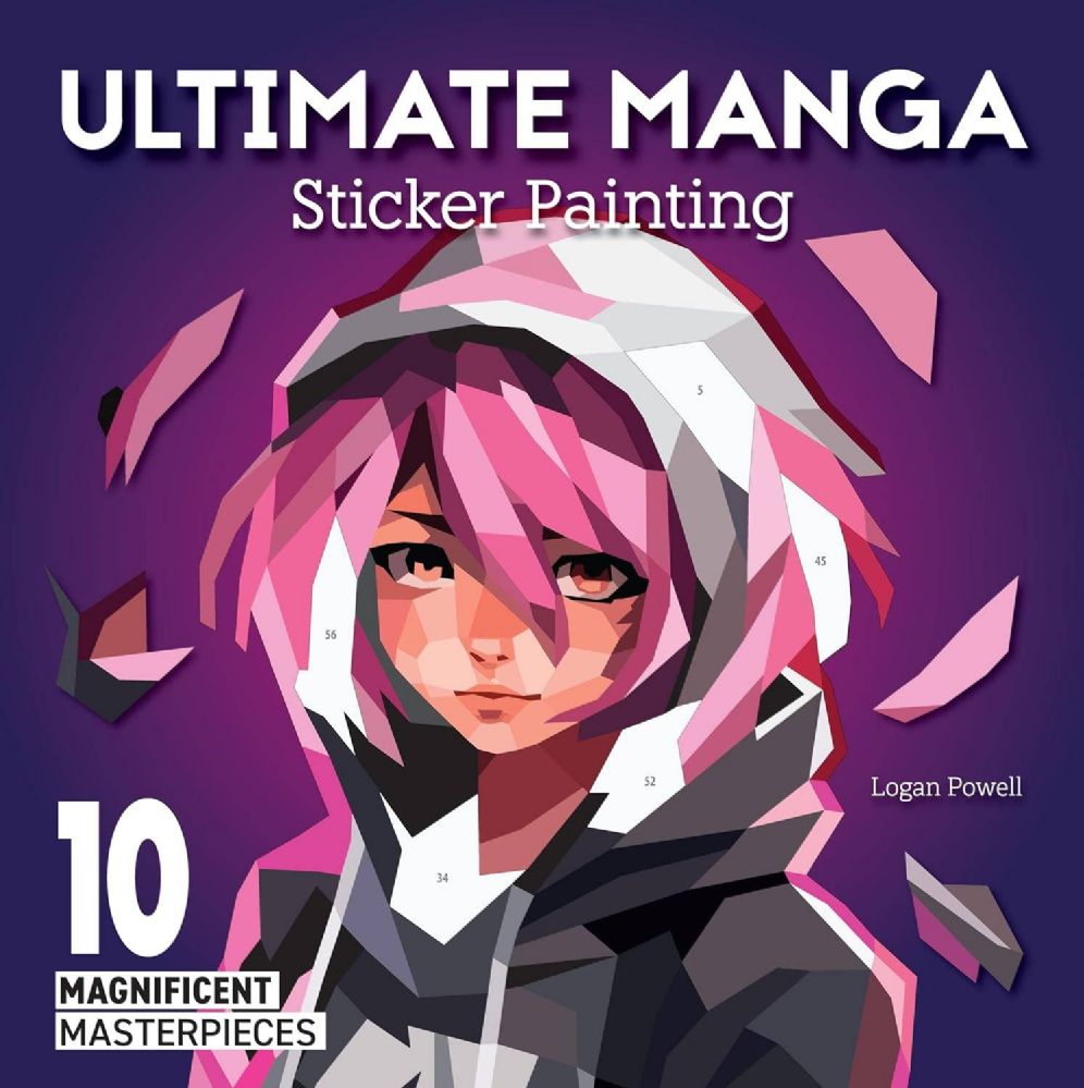 12 pieces Ultimate Manga Sticker Painting -10 Magnificent Masterpieces ...