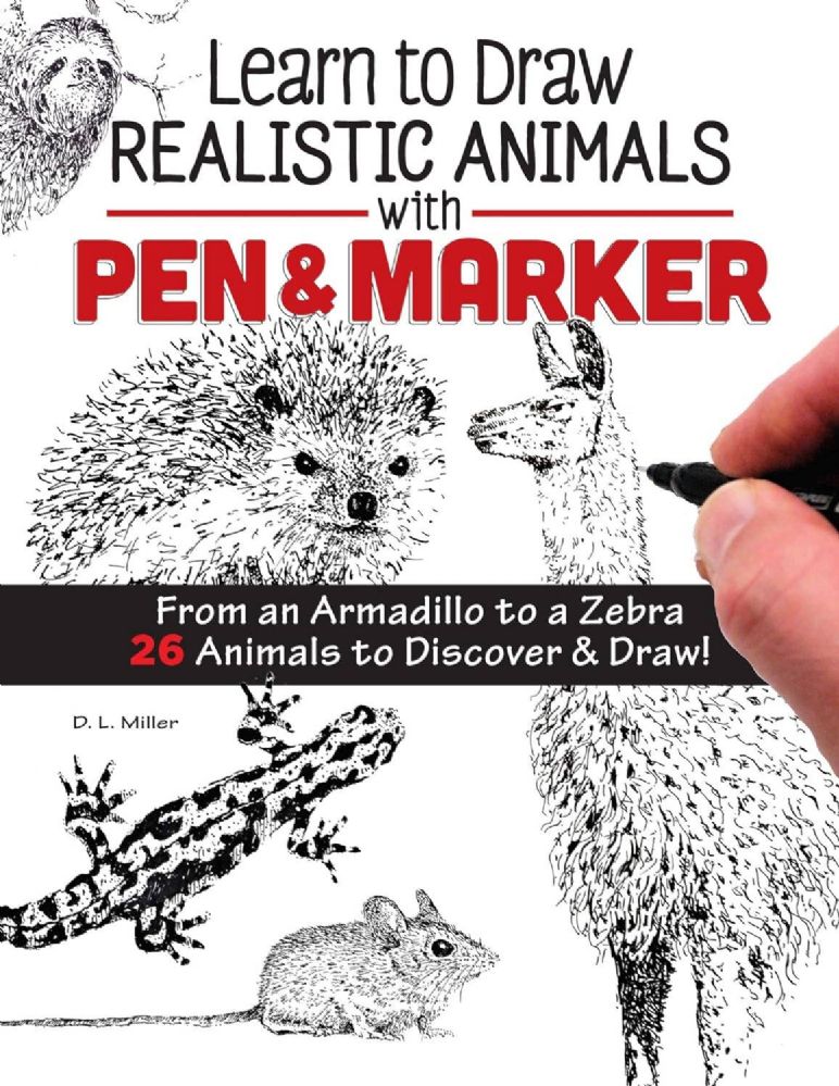 12 pieces Learn To Draw Realistic Animals With Pen & Marker - Coloring ...