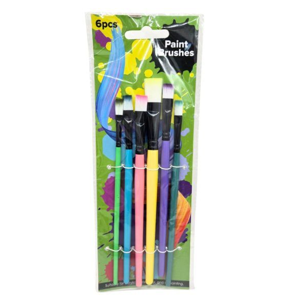24 pieces 6 Piece Flat Head Art Paint Brush Set - Paint, Brushes ...