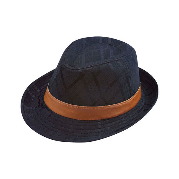 Bulk Jacquard Polyester Fedora Hat Black - Wholesale Sock Deals