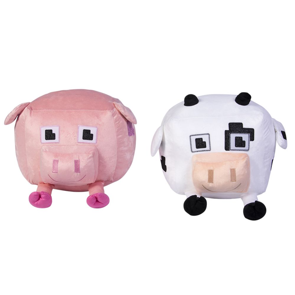 Bulk 16x11 Inch Pixel Cow & Pig (SS) Plush - Wholesale Sock Deals